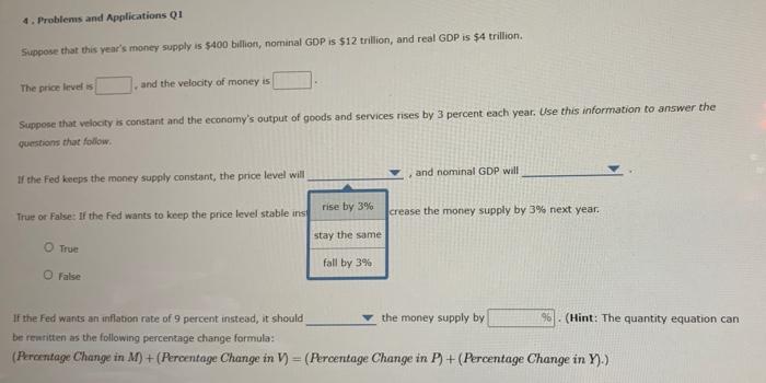 Solved 4. Problems and Applications Q1 Suppose that this | Chegg.com
