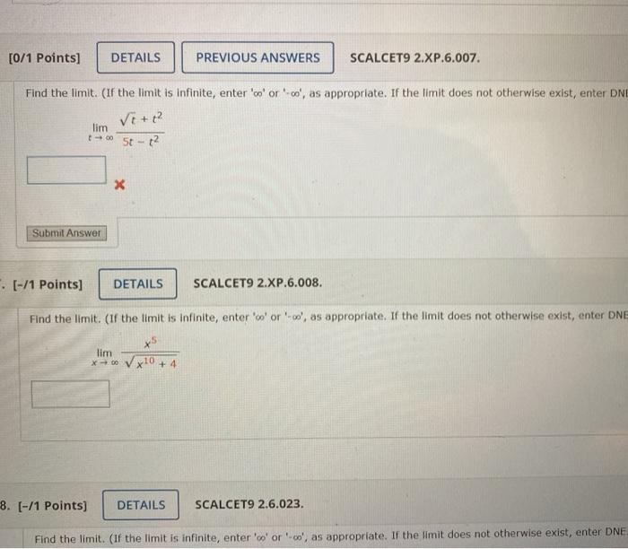 Solved [0/1 Points] DETAILS PREVIOUS ANSWERS SCALCET9 | Chegg.com
