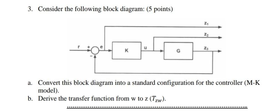 Solved 3. Consider the following block diagram: (5 points) | Chegg.com