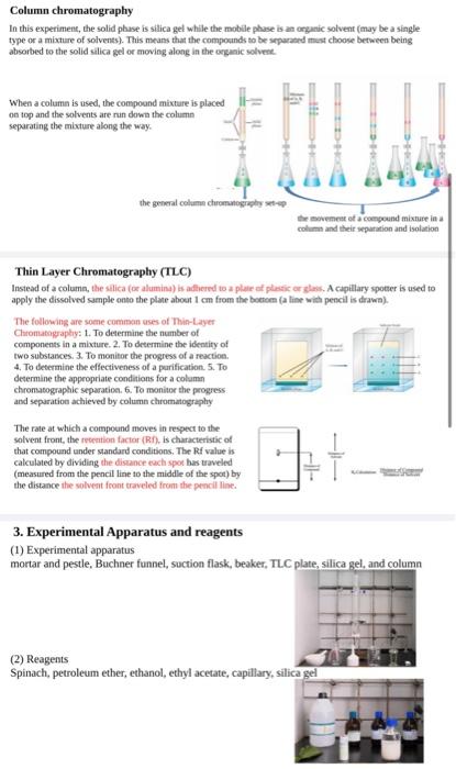 Solved Experiment 8 : Spanich Pigments Separation and | Chegg.com