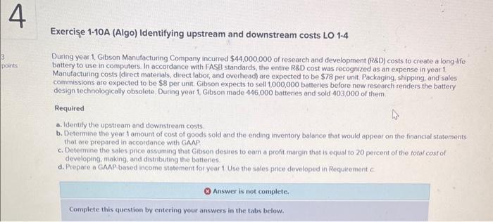Solved Exercişe 1-10A (Algo) Identifying upstream and | Chegg.com