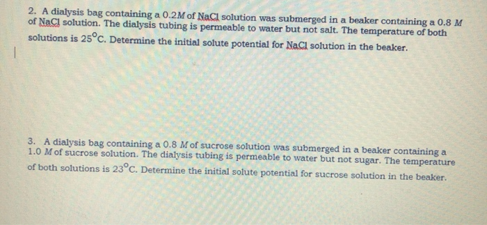 Solved need help with these water potential questions. | Chegg.com