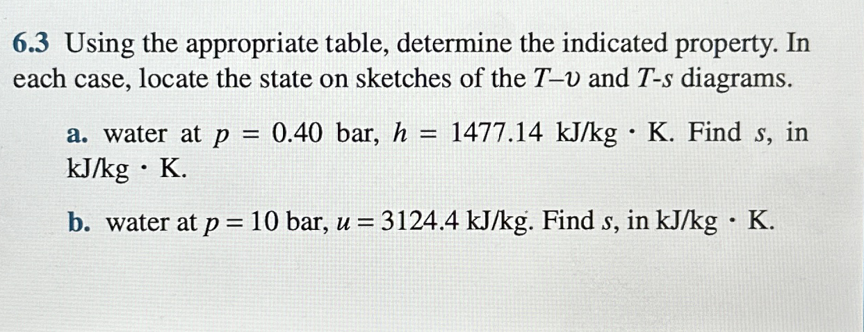 Solved 6.3 ﻿Using the appropriate table, determine the | Chegg.com