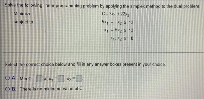 Solved Solve the following linear programming problem by | Chegg.com