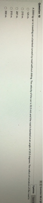 Solved Question 10 Question 10 of 27 A 2000 kg car is | Chegg.com