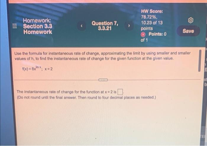 Solved 11 Homework Section 3 3 Homework Question 7 3 3 21