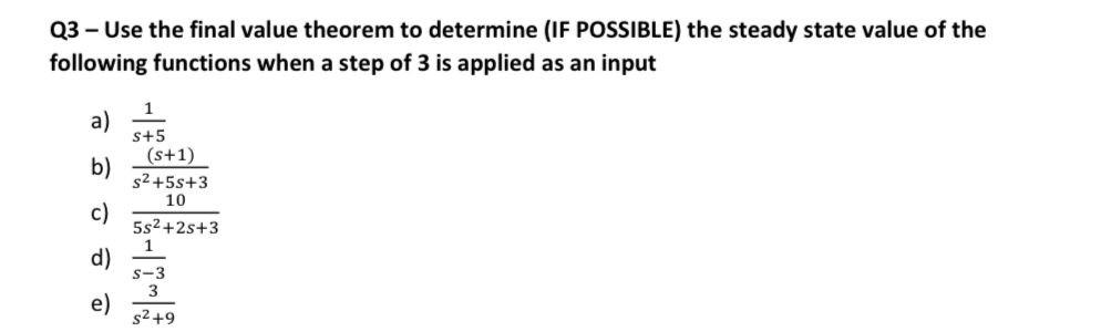 Solved Q1 - Use the Laplace look up tables to find the | Chegg.com