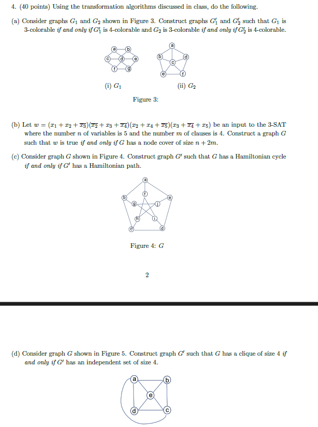(40 ﻿points) ﻿Using the transformation algorithms | Chegg.com
