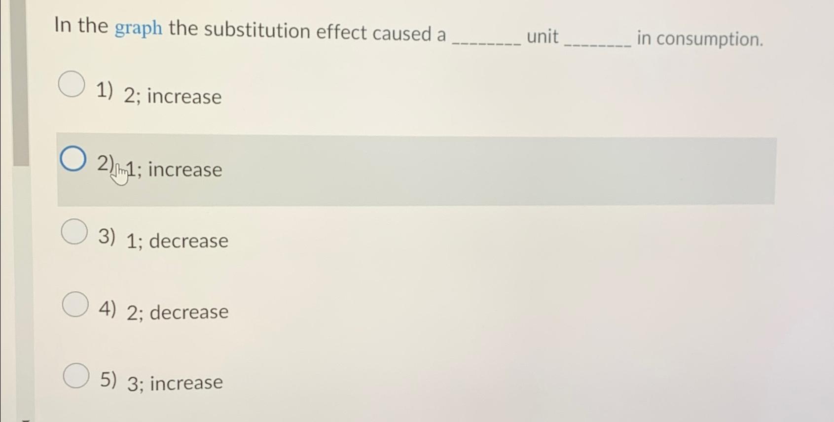 Solved In the graph the substitution effect caused a unit in | Chegg.com
