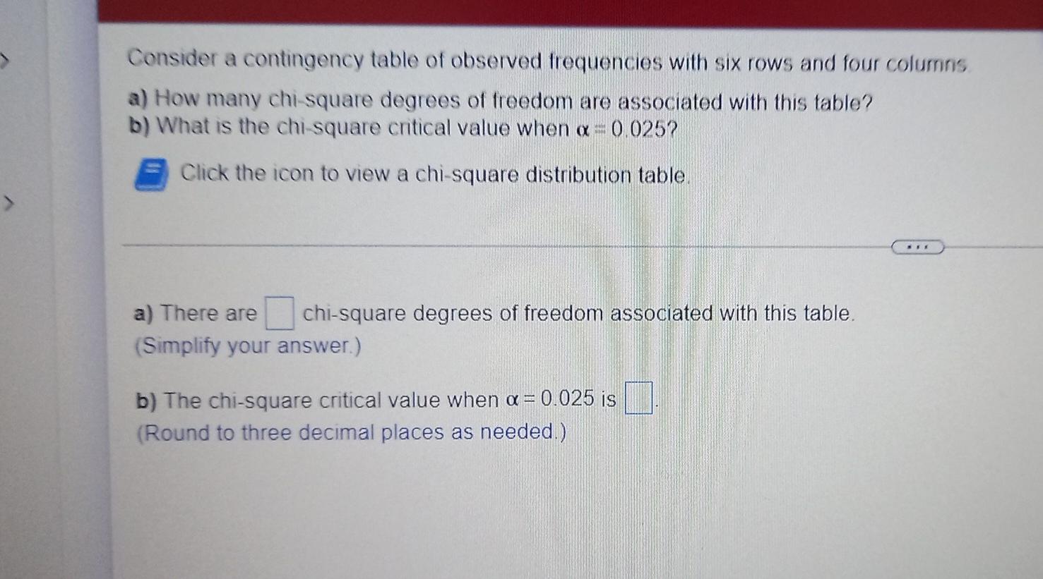 Solved Consider a contingency table of observed frequencies | Chegg.com