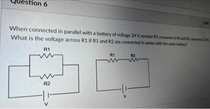 Solved When connected in parallel with a battery of voltage | Chegg.com