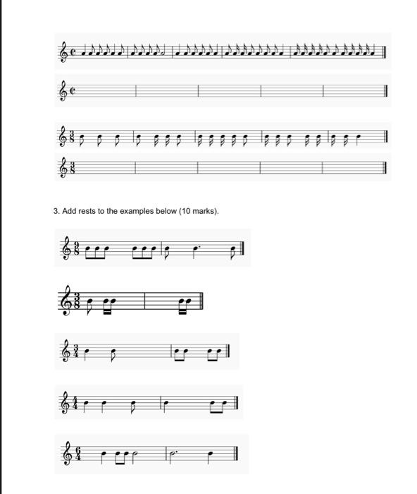 1. Add barlines to the following examples ( 15 | Chegg.com