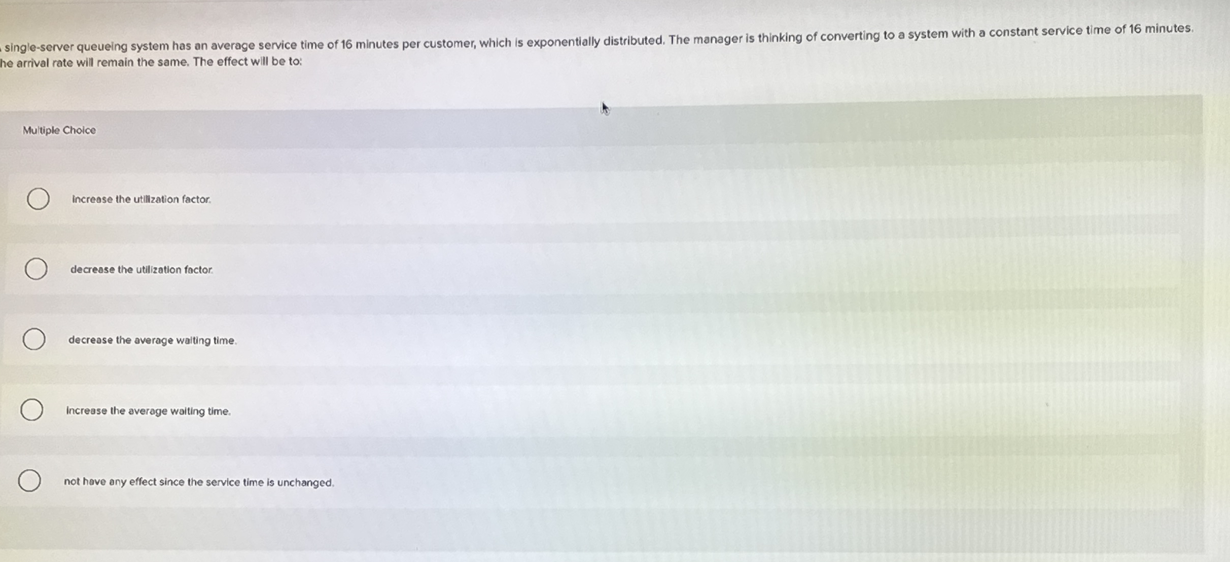 Solved single-server queueing system has an average service | Chegg.com