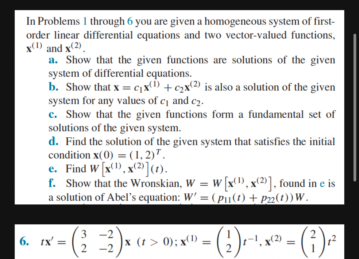 Solved In Problems 1 ﻿through 6 ﻿you are given a homogeneous | Chegg.com