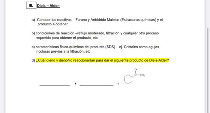 Solved a) Conocer los reactivos - Furano y Anhidrido Maleico | Chegg.com
