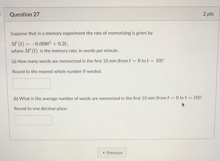 Solved Suppose that in a memory experiment the rate of | Chegg.com