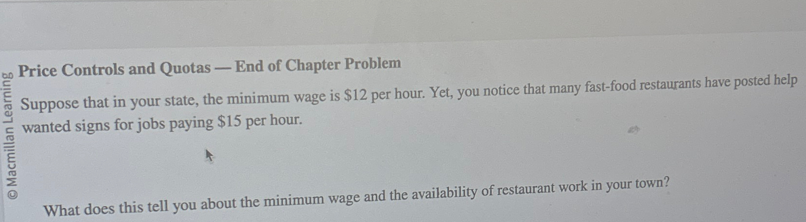 Solved Price Controls and Quotas - ﻿End of Chapter | Chegg.com