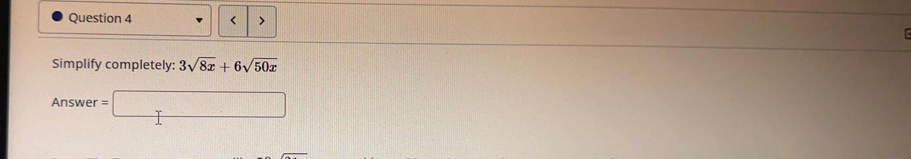 Solved Question 4Simplify completely: 38x2+650x2Answer = | Chegg.com