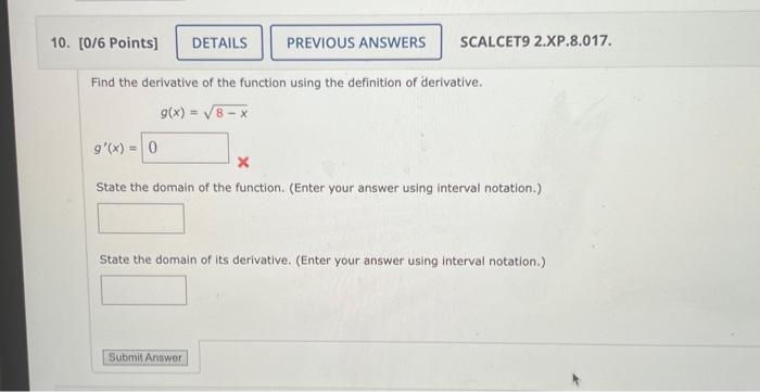 Solved Find the derivative of the function using the | Chegg.com
