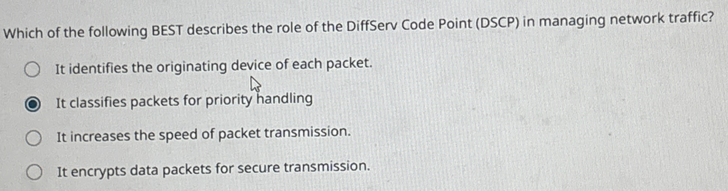 Solved Which of the following BEST describes the role of the | Chegg.com