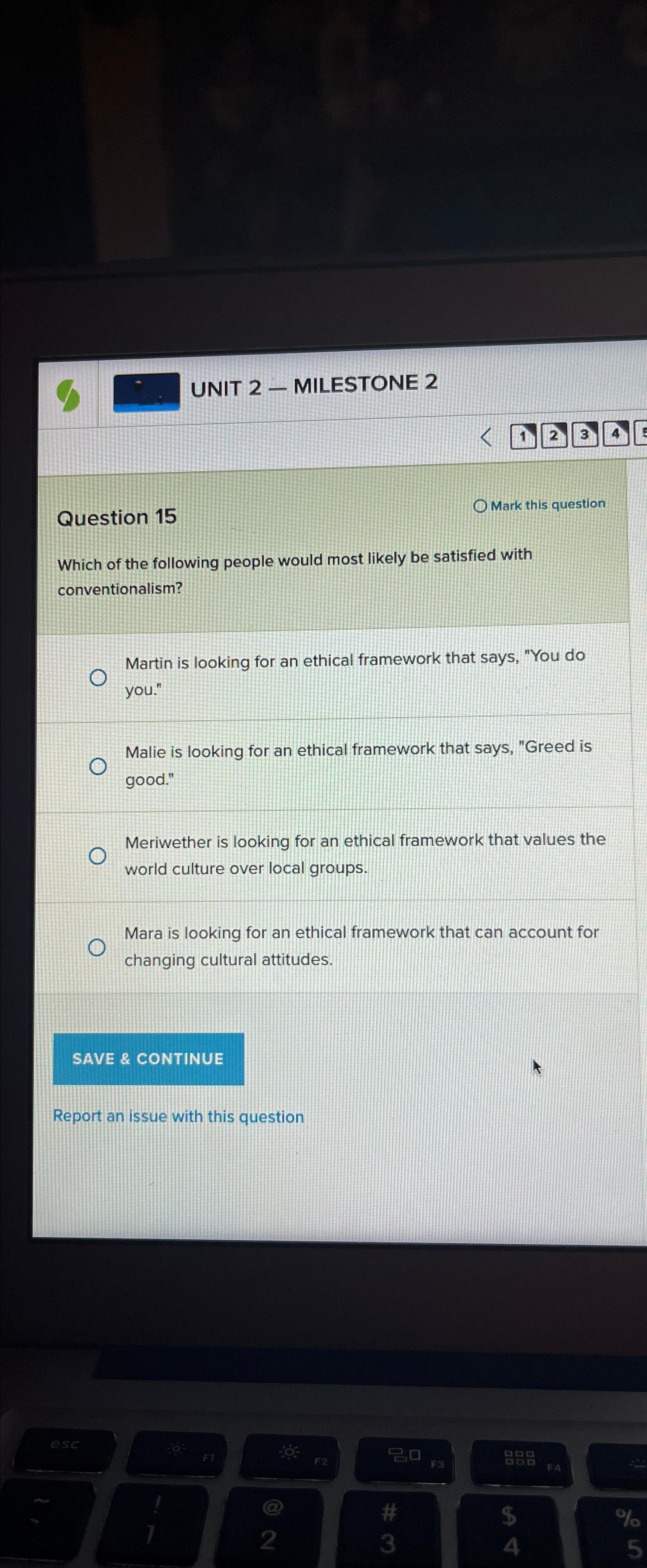 Solved UNIT 2 - ﻿MILESTONE 2Question 15Mark this | Chegg.com