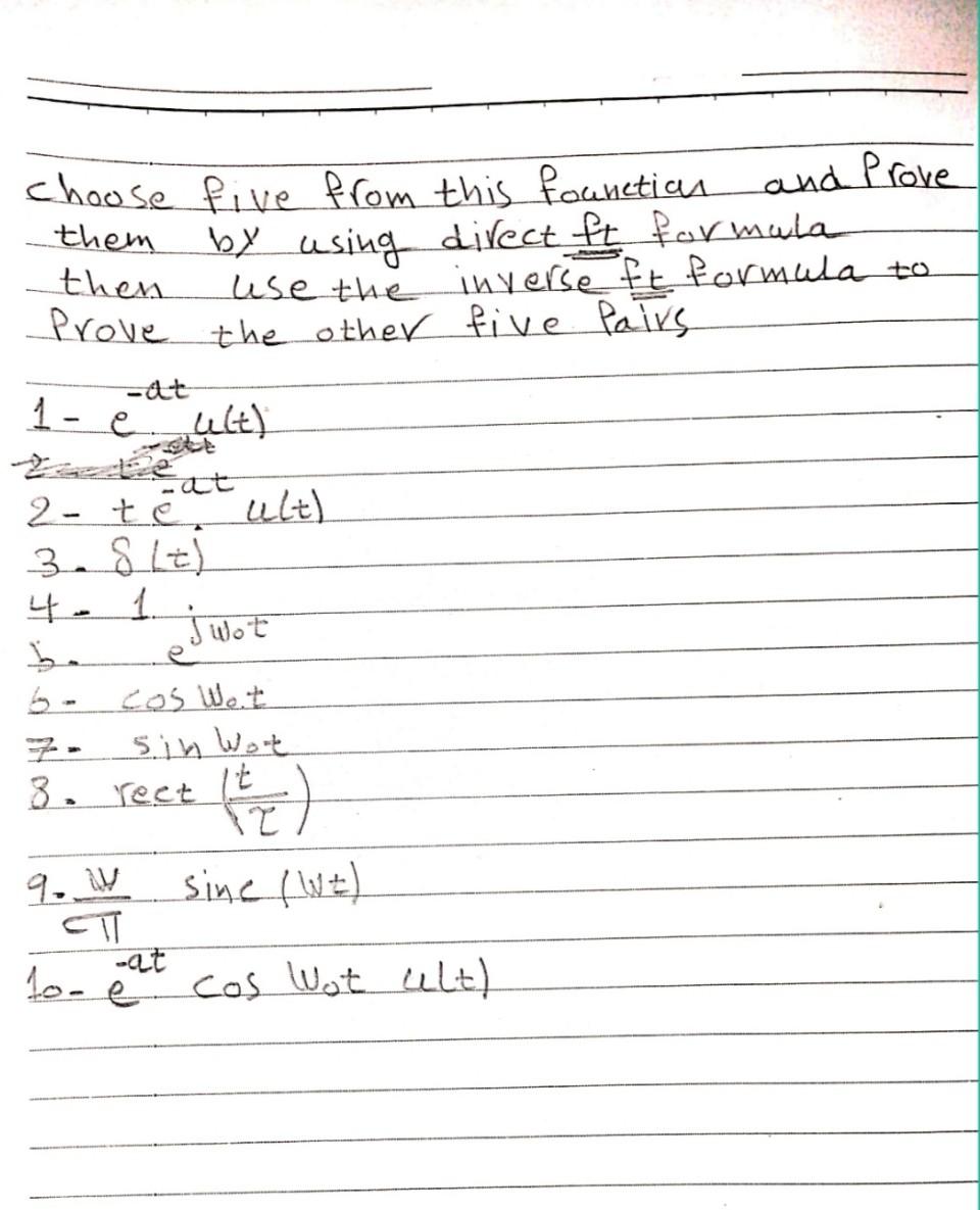 Solved choose five from this founction and Prove by using | Chegg.com