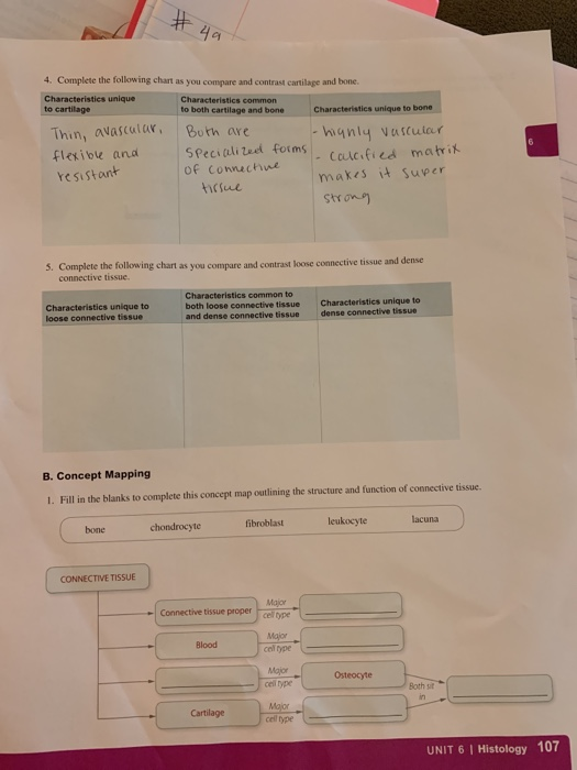 Solved #4a 4. Complete the following chart as you compare | Chegg.com