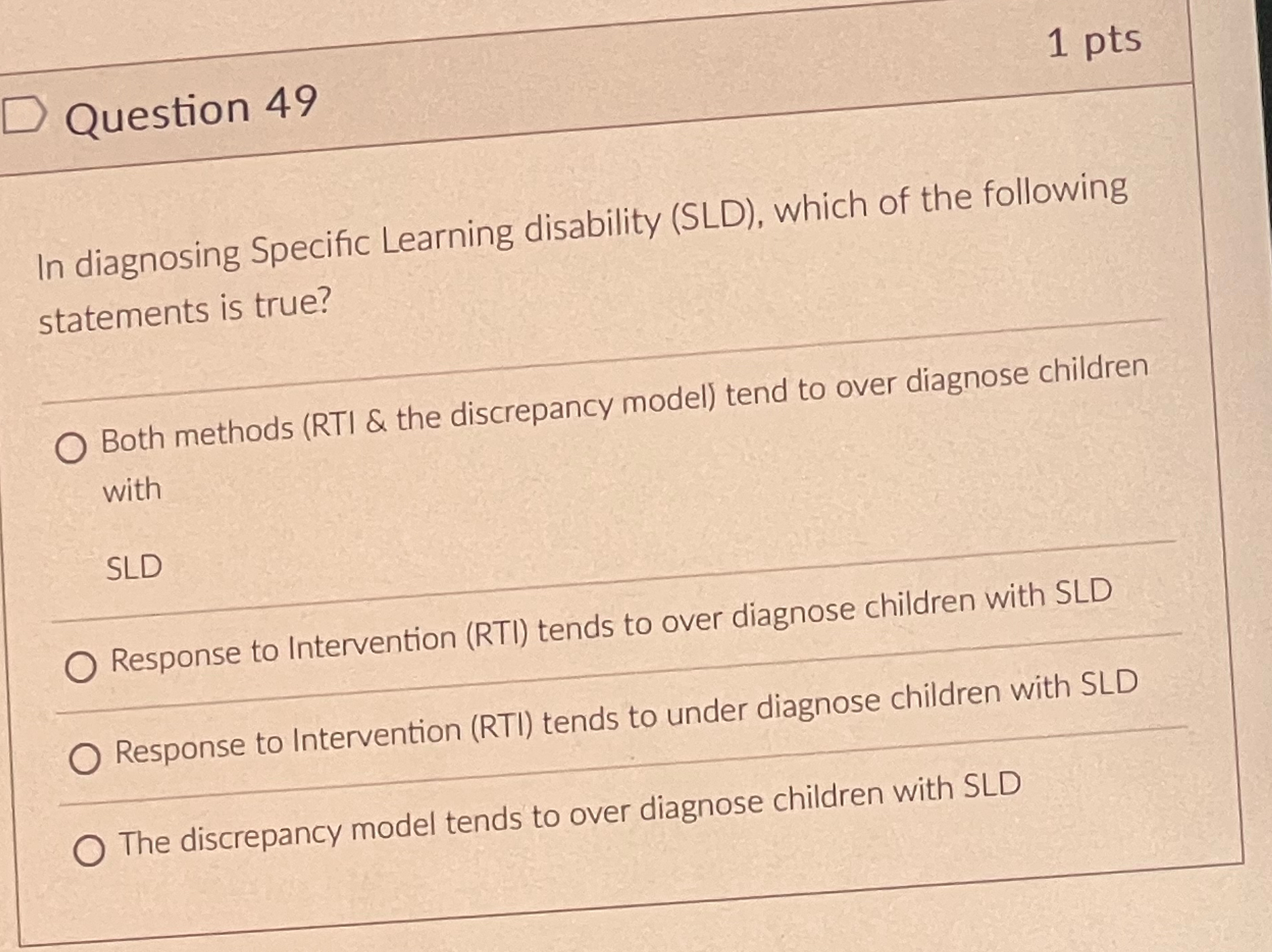 Solved Question 491ptsIn diagnosing Specific Learning | Chegg.com
