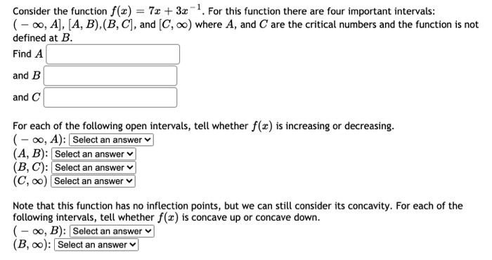 Solved Consider the function f(x) = 7x + 3x - 1. For this | Chegg.com