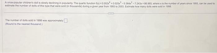 Solved A once-popular children's dol is slowly declining in | Chegg.com