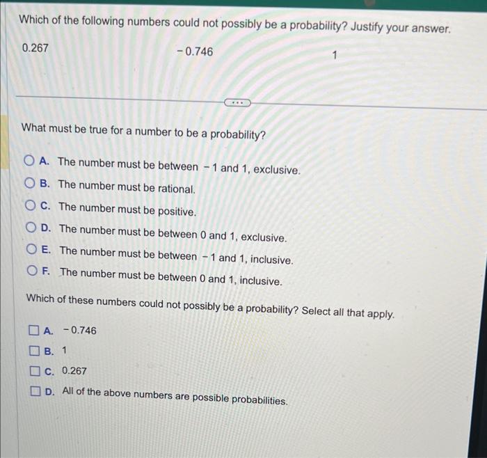 Solved Which of the following numbers could not possibly be | Chegg.com