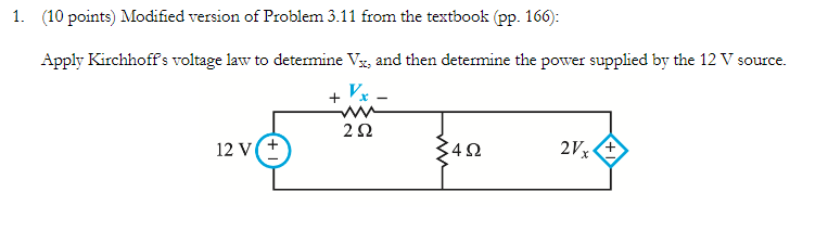 Solved (10 ﻿points) ﻿Modified version of Problem 3.11 ﻿from | Chegg.com