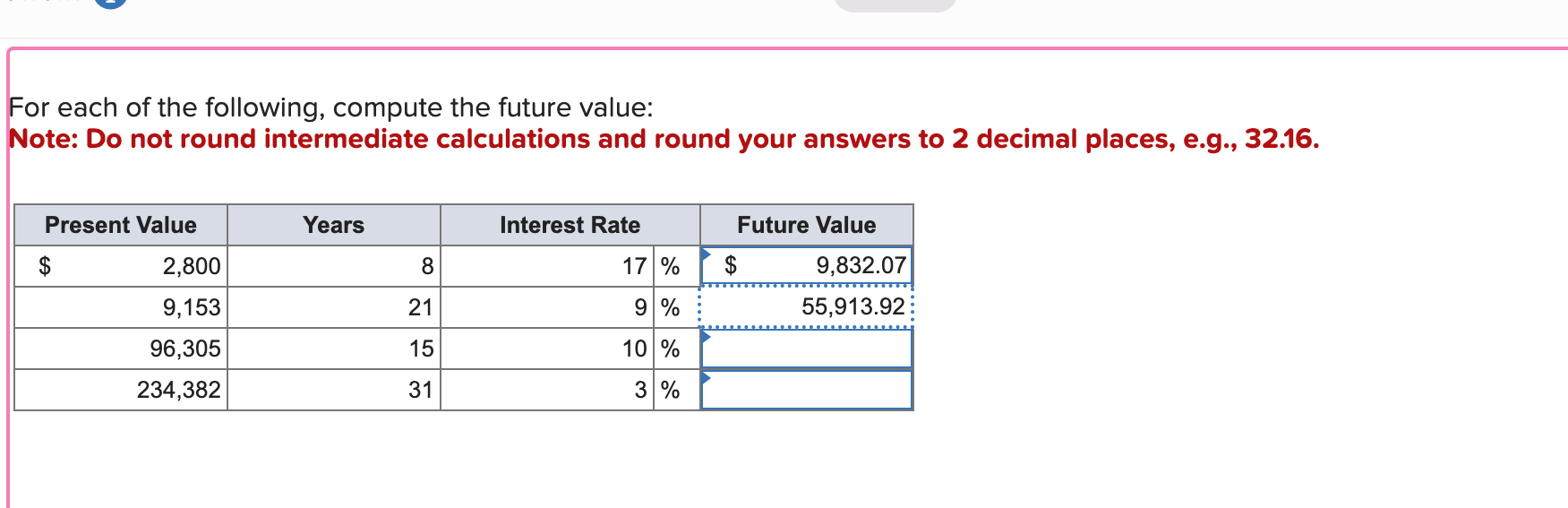 Solved For each of the following, compute the future | Chegg.com