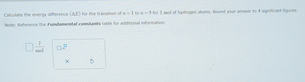 Solved Calculate the energy difference (ΔE) ﻿for the | Chegg.com