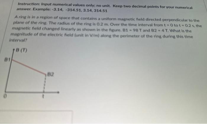 Solved Instruction: Input numerical values only; no unit. | Chegg.com