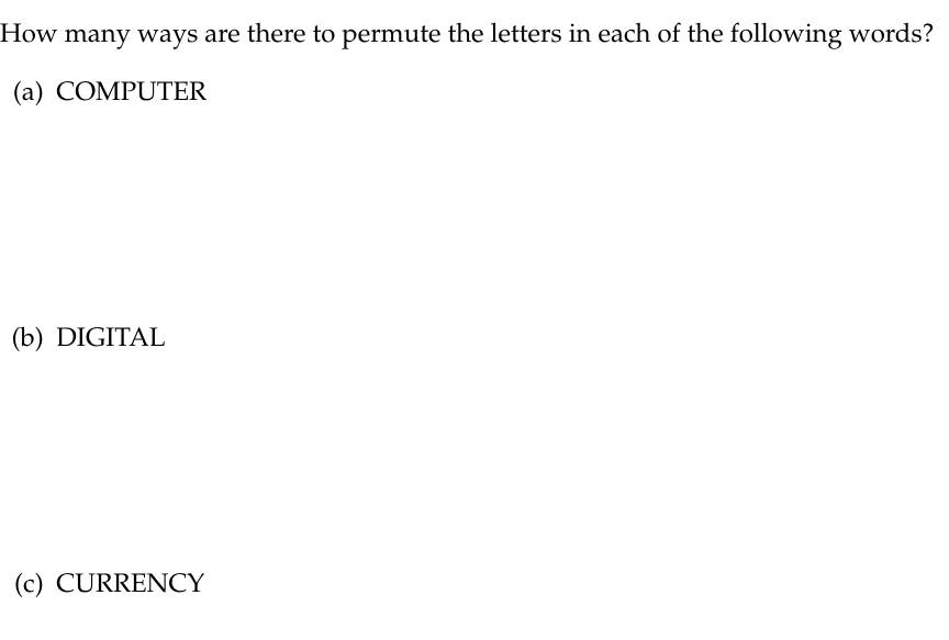 Solved How many ways are there to permute the letters in | Chegg.com