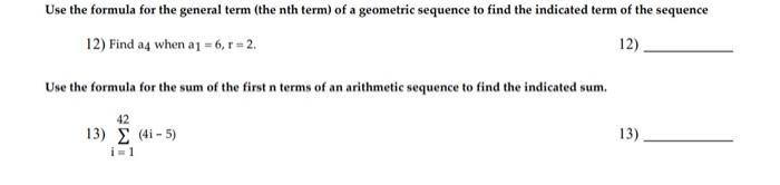 Solved Use the formula for the general term (the nth term) | Chegg.com