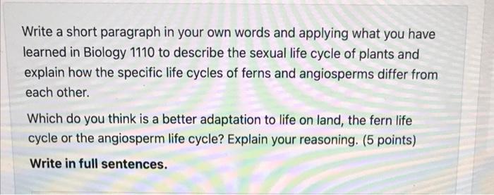 Solved Write a short paragraph in your own words and | Chegg.com