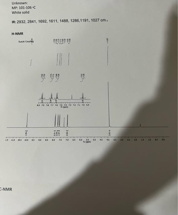 Solved Unknown: MP:101-106 °C White solid | Chegg.com