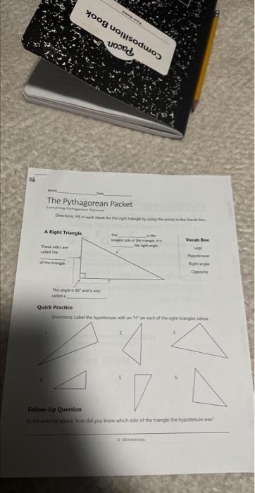 Solved The Pythagorean Packet whenownthagorean Wecab bein | Chegg.com