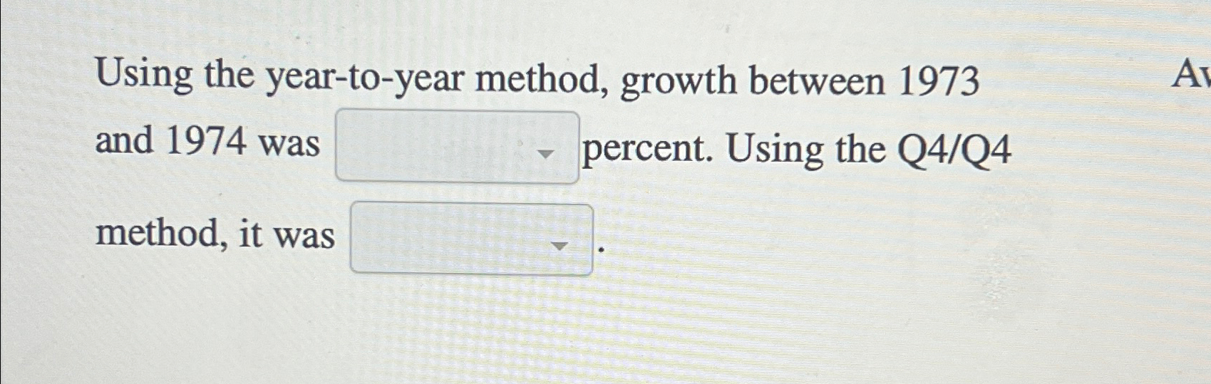 Solved Using the year-to-year method, growth between 1973 | Chegg.com