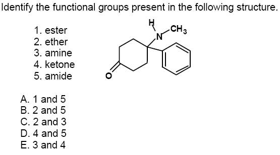 Solved Identify the functional groups present in the | Chegg.com