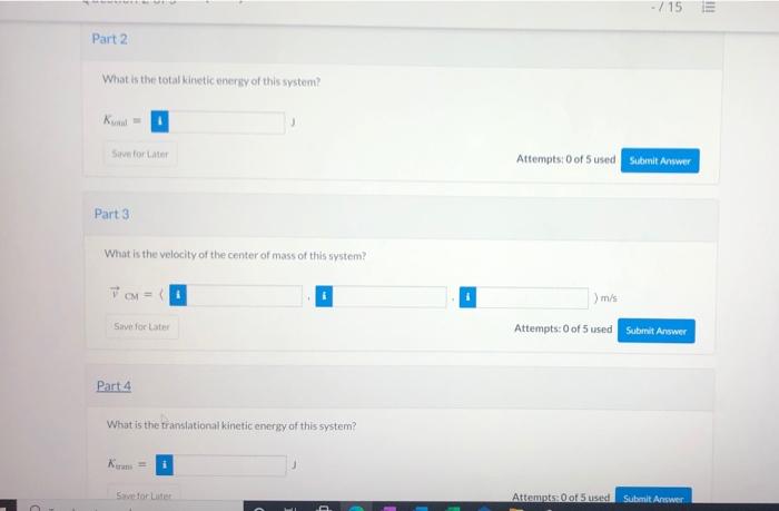 Solved Consider A System Of Two Objects Object 1 Has A Mass
