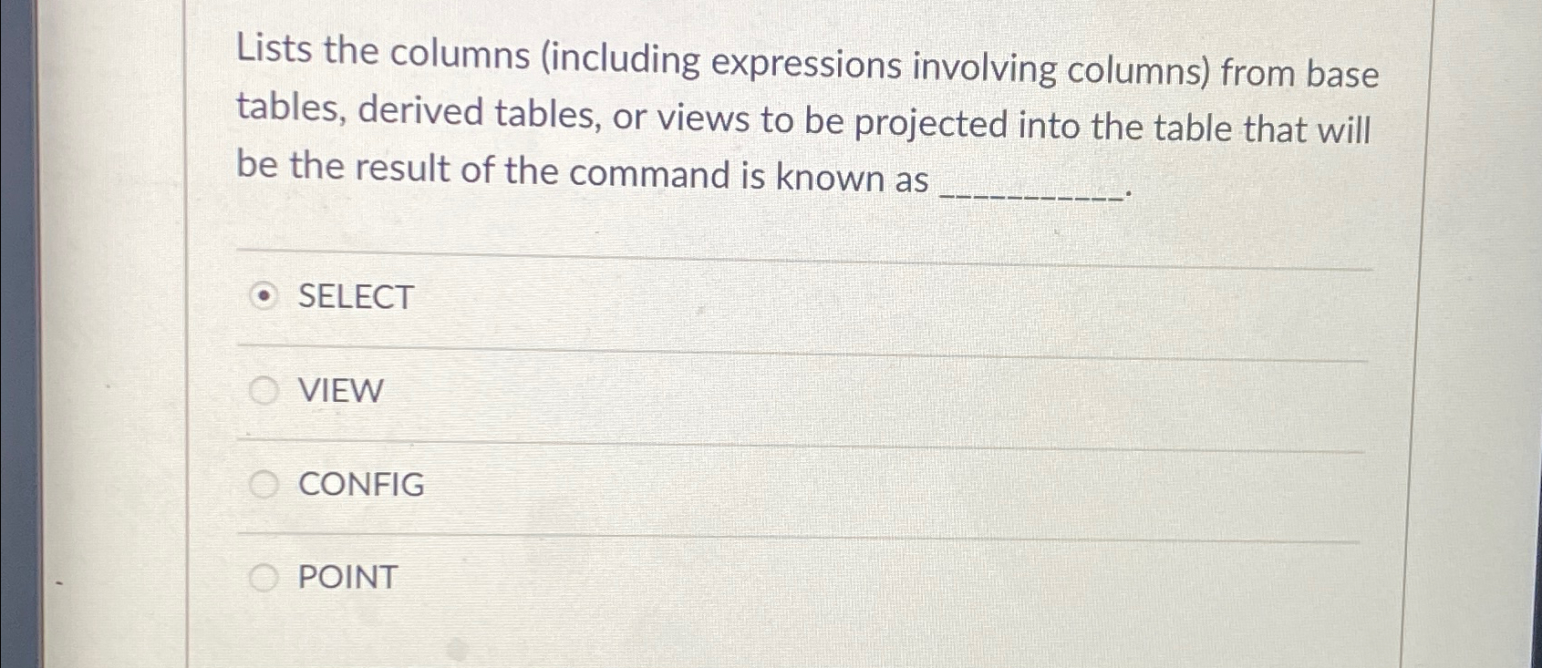 Solved Lists the columns (including expressions involving | Chegg.com