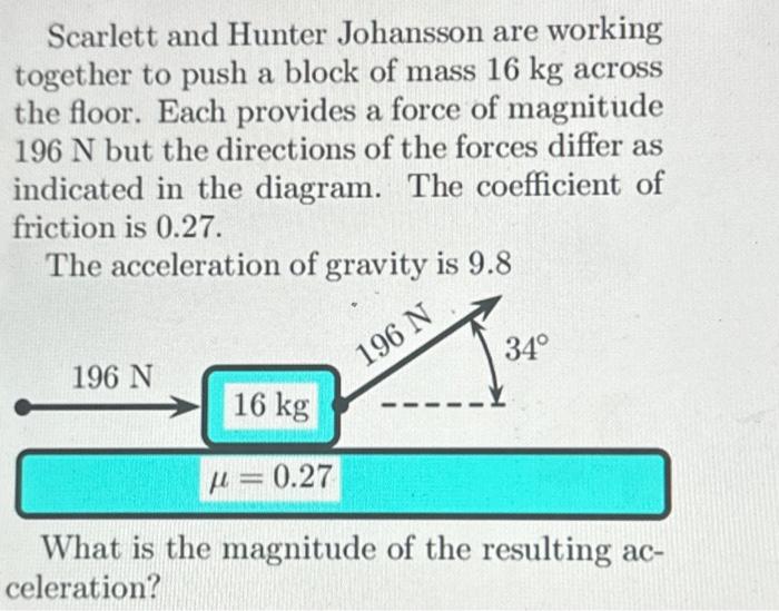 Solved Scarlett and Hunter Johansson are working together to | Chegg.com