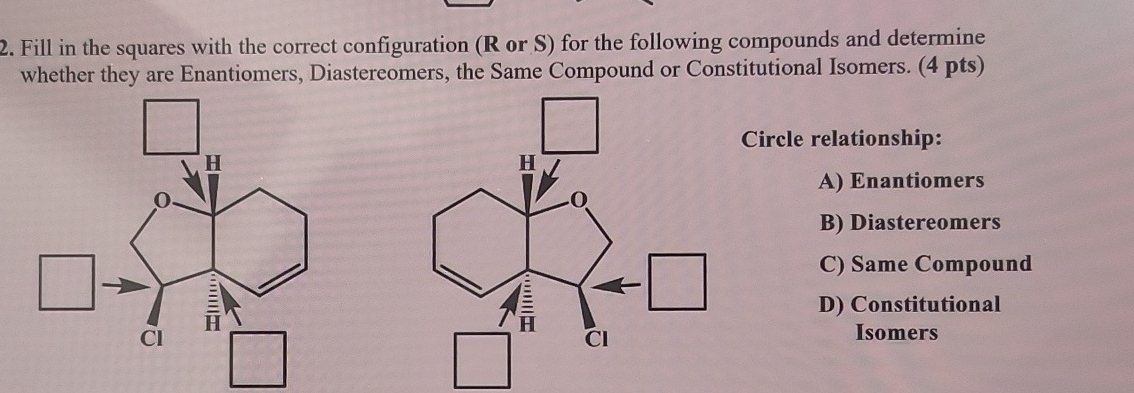Solved Fill in the squares with the correct configuration ( | Chegg.com