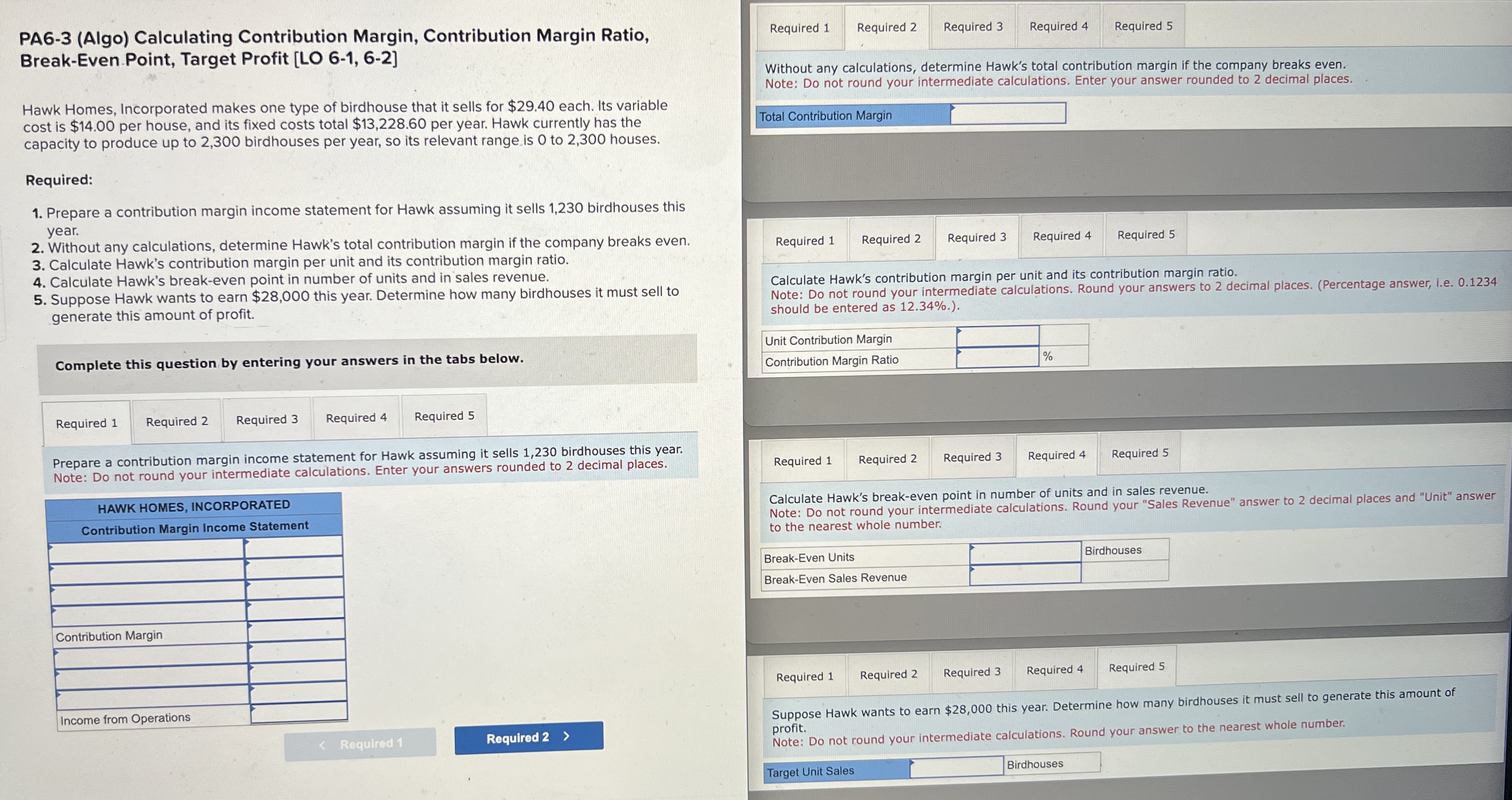 Solved PA6-3 (Algo) ﻿Calculating Contribution Margin, | Chegg.com