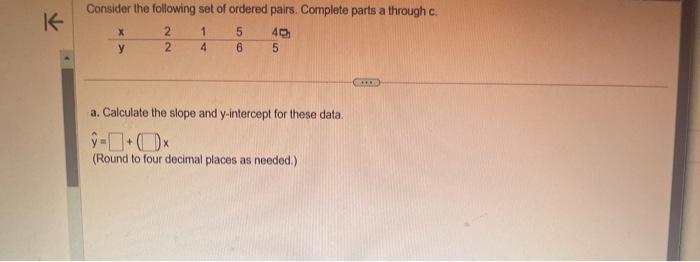 Solved Consider the following set of ordered pairs. Complete | Chegg.com