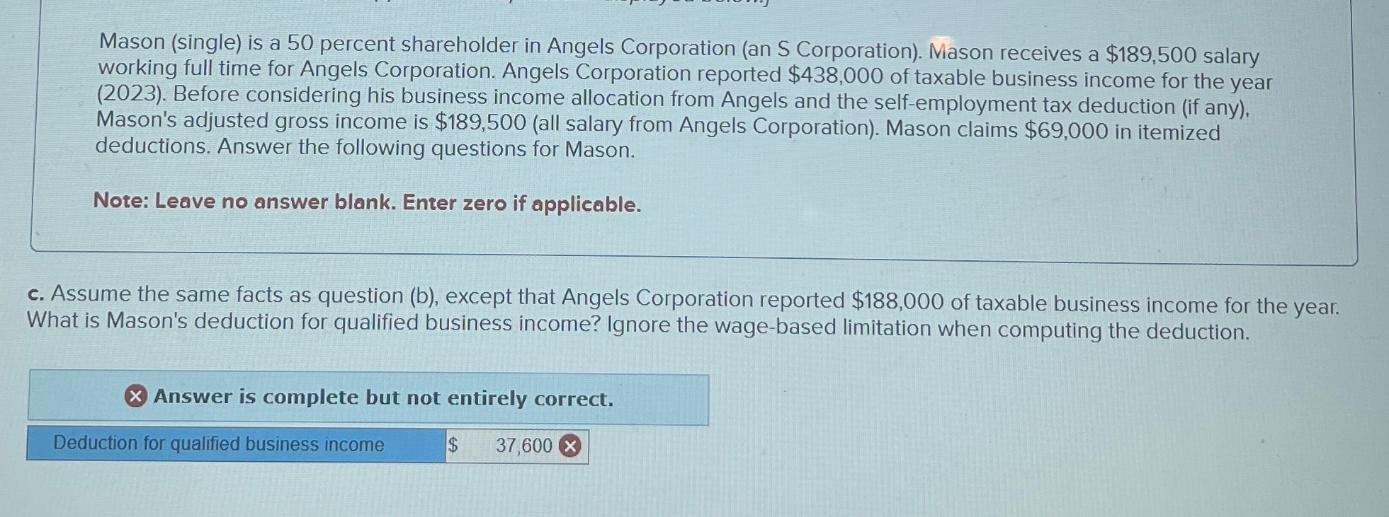 Solved Mason (single) ﻿is a 50 ﻿percent shareholder in | Chegg.com