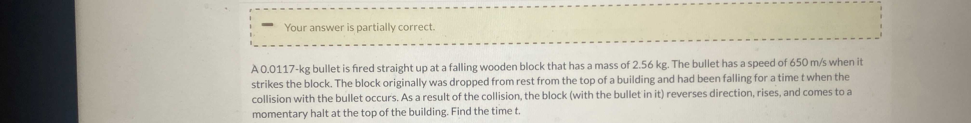 Solved A 0.0117-kg ﻿bullet is fired straight up at a falling | Chegg.com